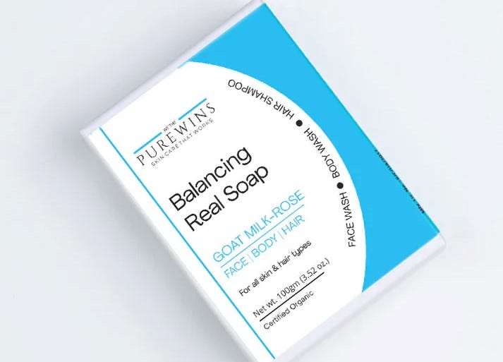 Balancing Real Soap — with Goat Milk-Rose - Purewins - Medium