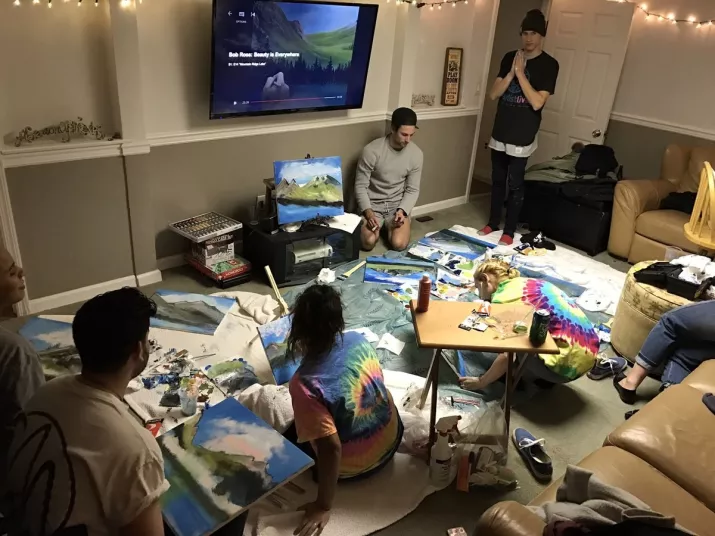 Bob Ross Painting Party. Who would think that a simple painting… | by ...