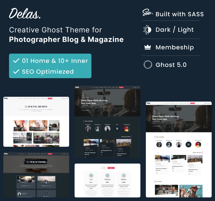 Delas-Creative Portfolio and Magazine Ghost Theme | by Electronthemes | Medium