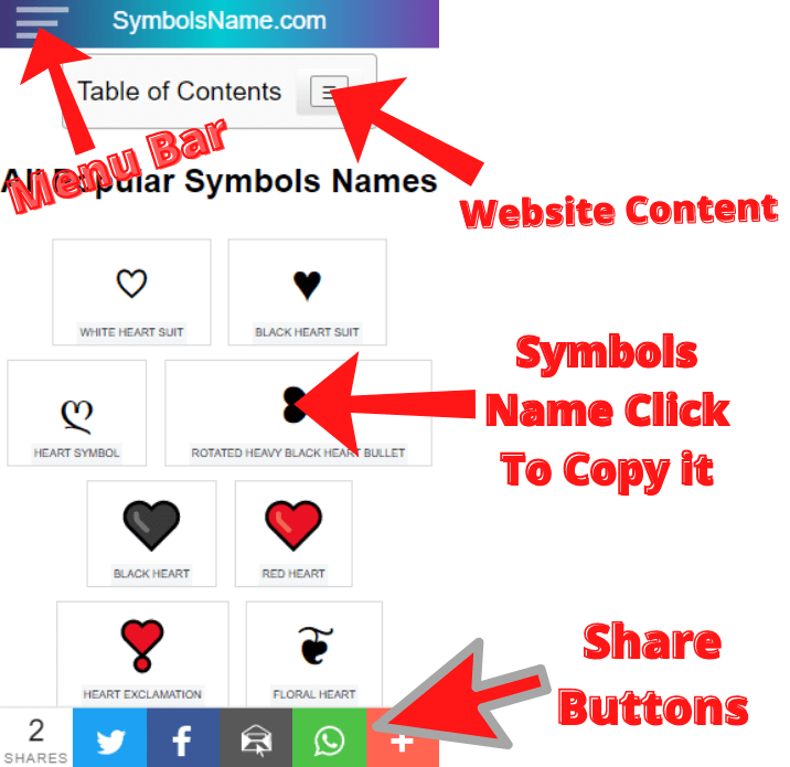 Symbols Name - Copy & Paste-SymbolsName.com - Sumit Patil - Medium