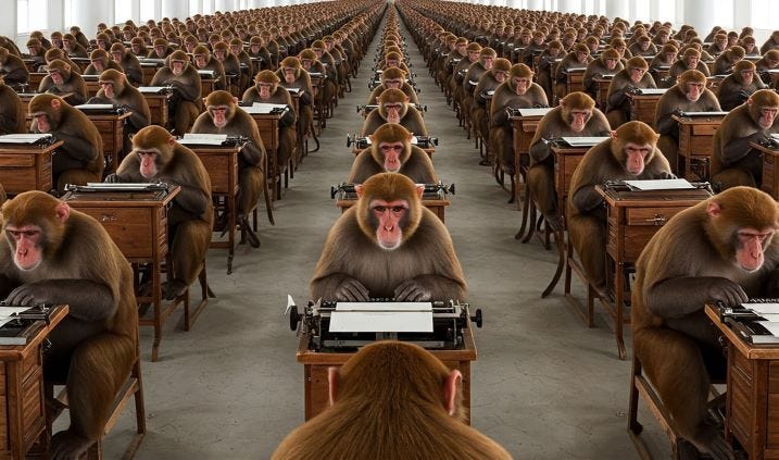 Monkey Business. Infinite monkeys, generative AI, and… | by Matthew D ...