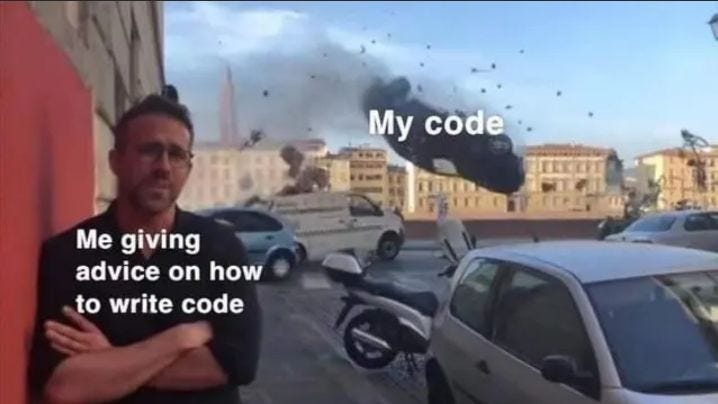 Me giving advice on how to write code | by Pooyan Razian | Medium