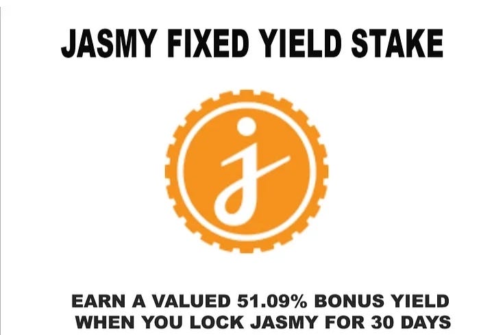 JASMY FIXED YIELD STAKE - Official Jasmy Universe - Medium