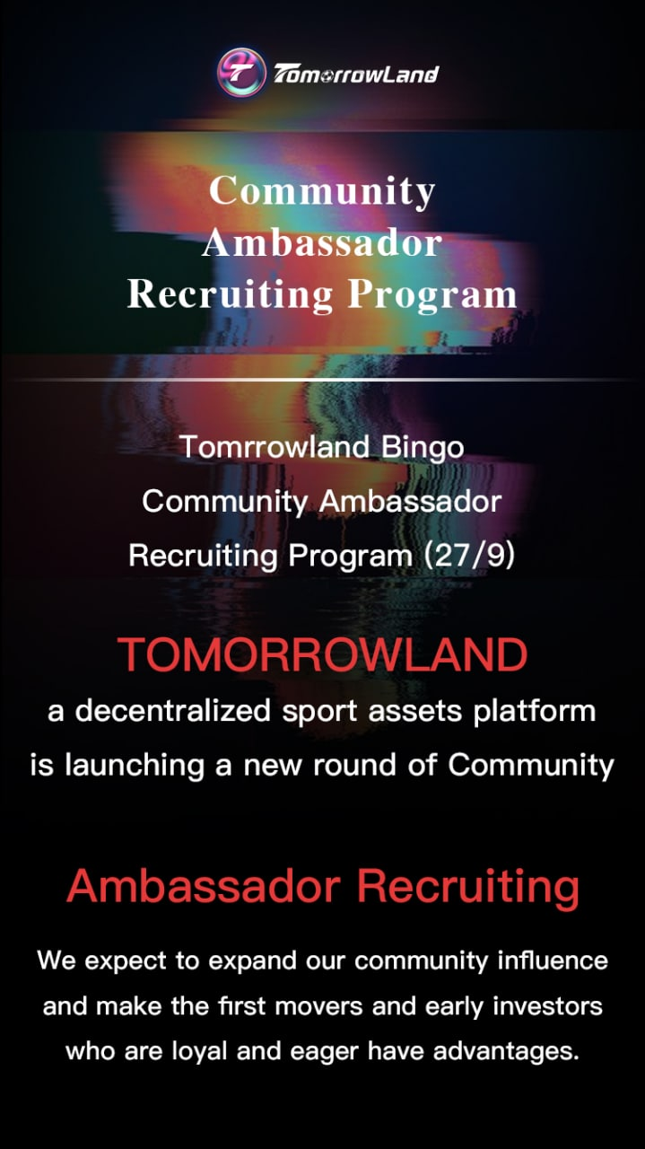 Tomrrowland Bingo Community Ambassador Recruiting Program(27/9) | by Tomorrowland Club | Medium