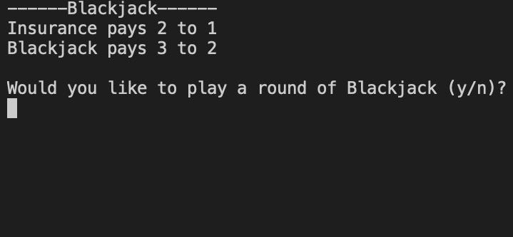 Blackjack Terminal Game - Grant - Medium