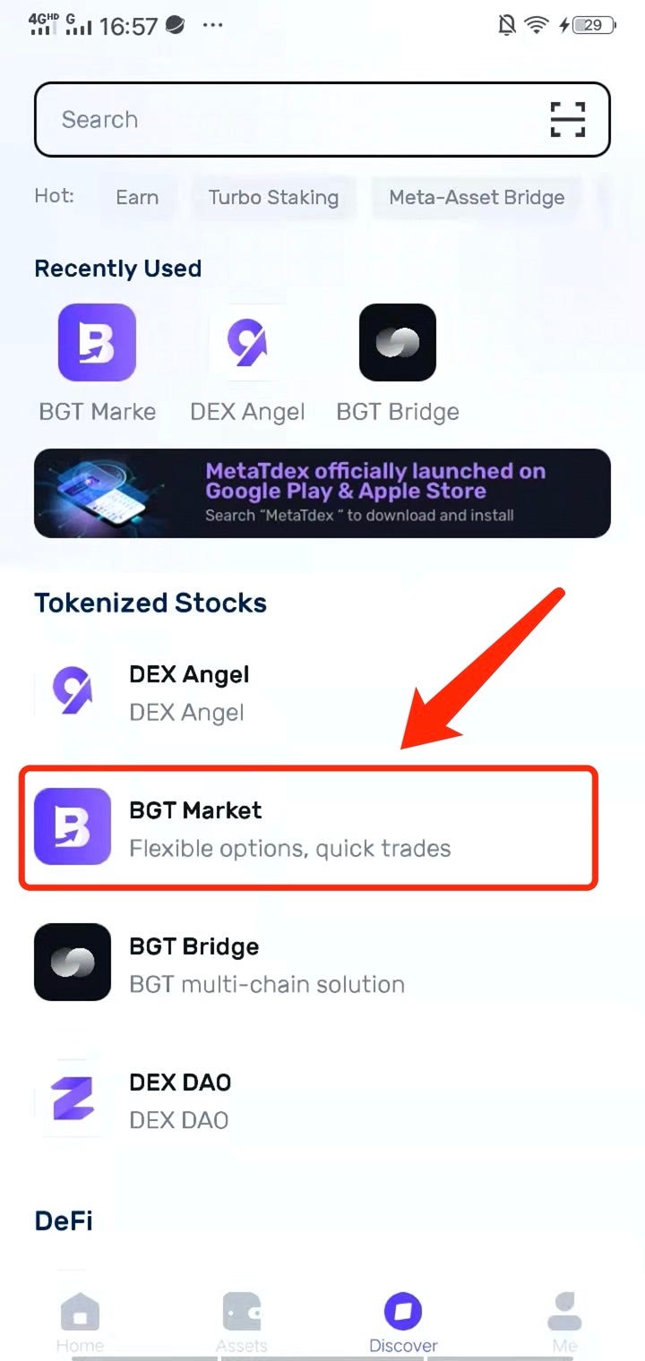 BGT Purchase operation guide - MetaTdex - Medium