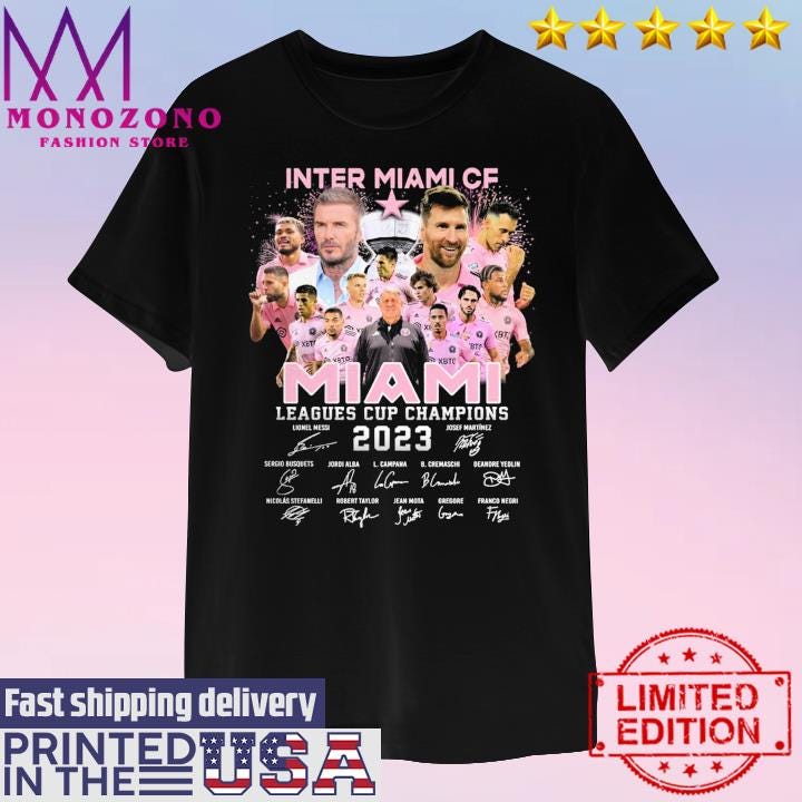 Official Inter Miami CF Miami Leagues Cup Champions 2023 Signatures ...