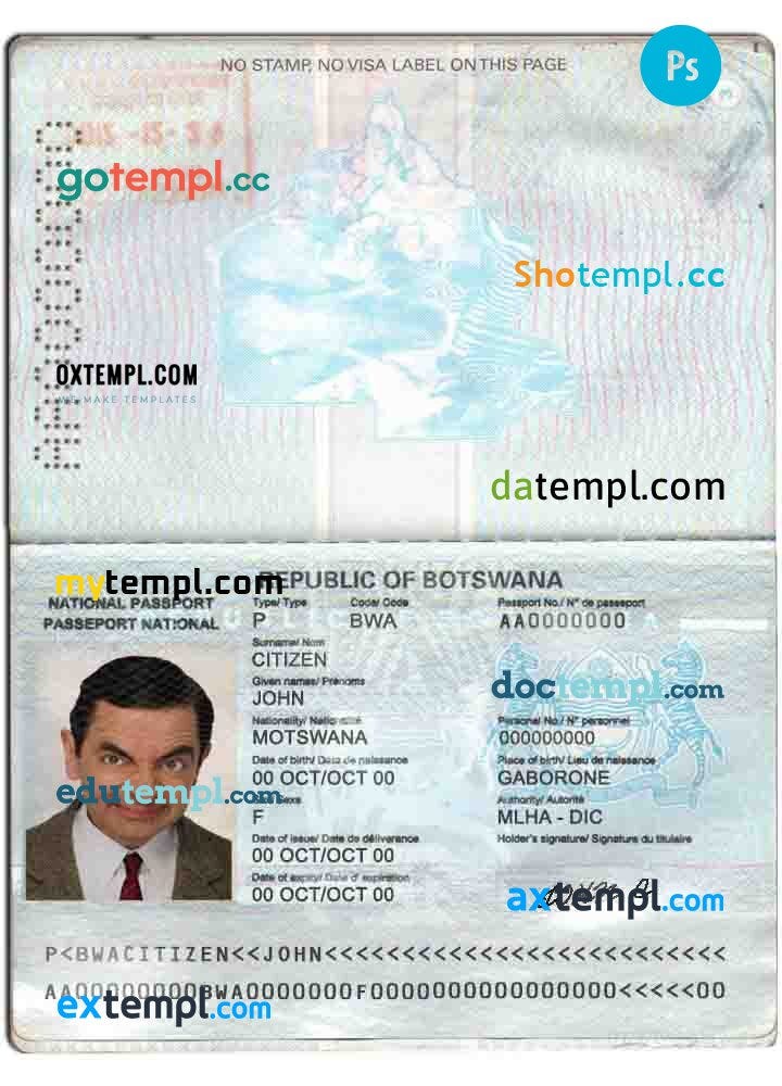 Botswana passport PSD download template | by Intempl Passport templates ...
