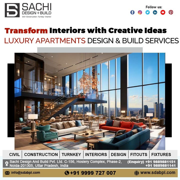 Get luxury apartment design and build services from Sachi Design And ...
