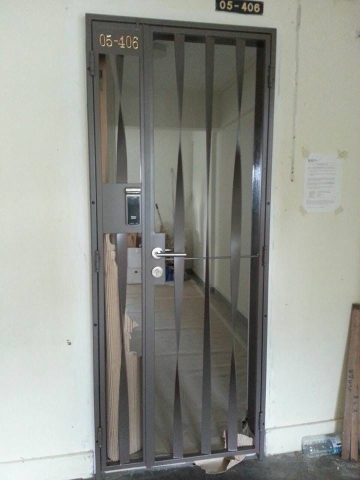 Mild Steel Designer gate in Grey or Black, with or without digital lock ...