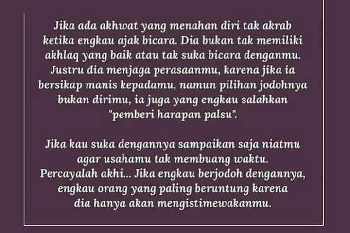Pahamilah Ikhwan. Untukmu ikhwan. Mengertilah saat kamu… | by Jurnal ...