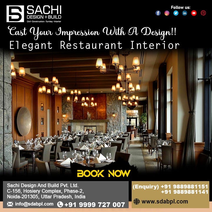 Sachi Design And Build offers elegant restaurant interior design ...