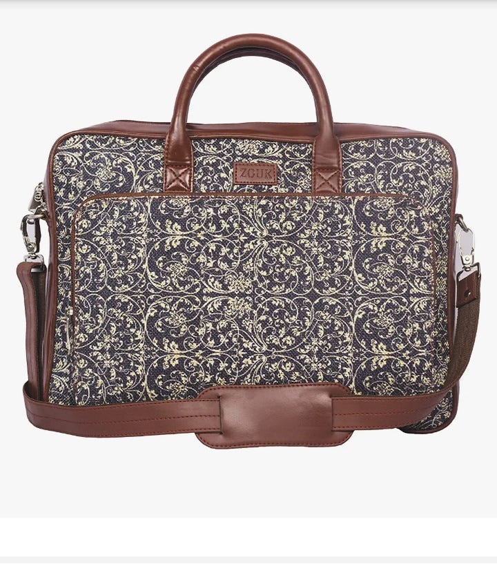 Short description ZOUK Black Floral Printed Handmade Vegan Leather ...