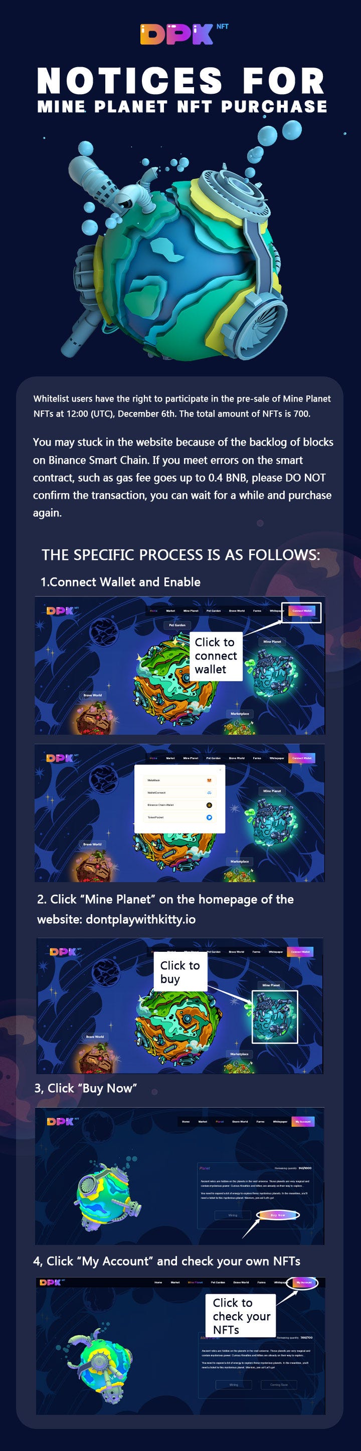 Mine Planet NFT Round1 Pre-sale Purchase Tutorial - DON’T PLAY WITH ...