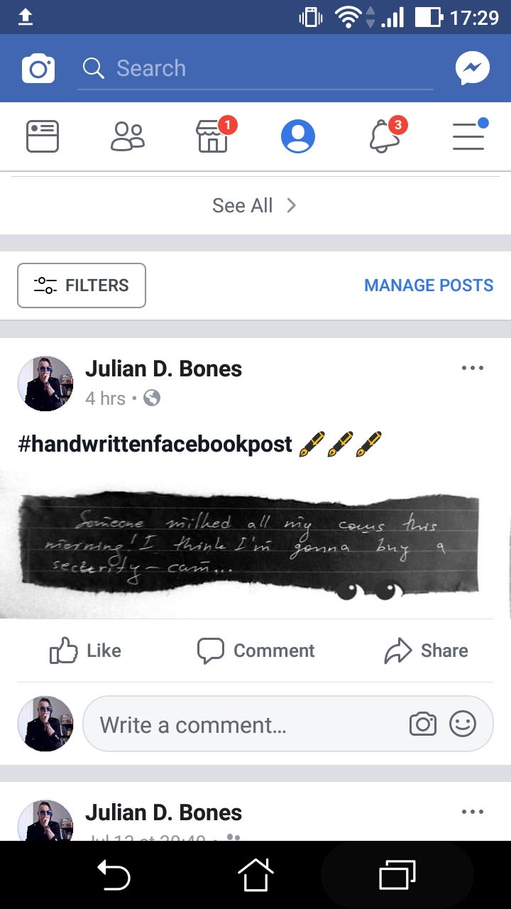 Handwritten Facebook post. In an extremely digital age, we miss… | by J ...