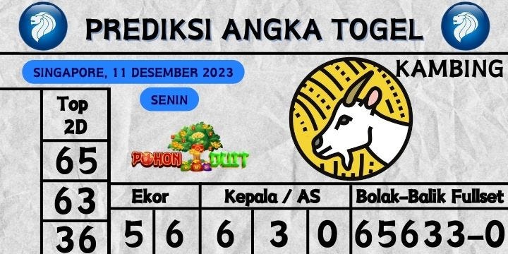 Prediksi Pohonduit Singapore 11 Desember 2023 | by Pohonduit | Medium