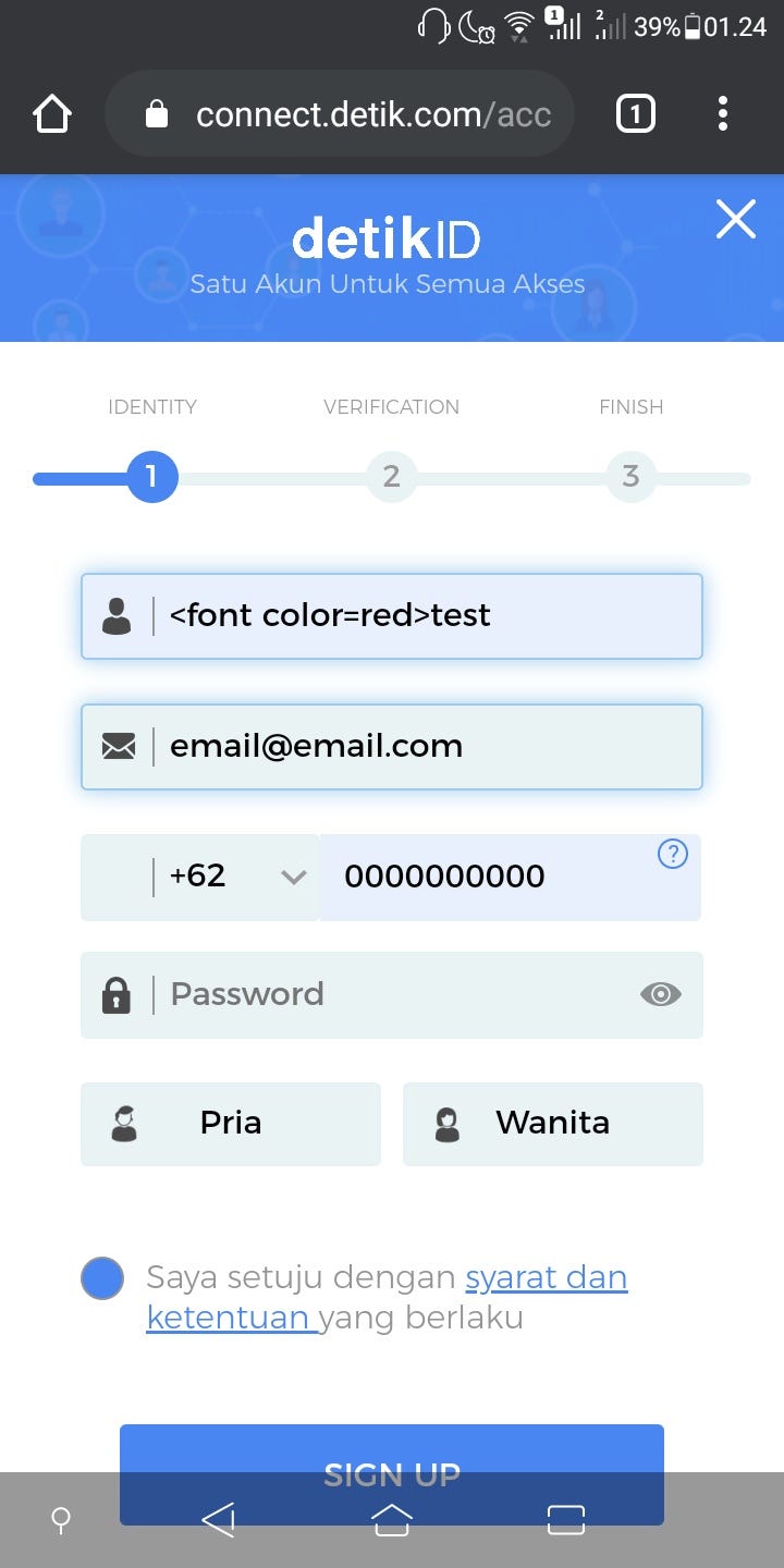 HTML Injection On Email (connect.detik.com) Halo Teman Teman ...