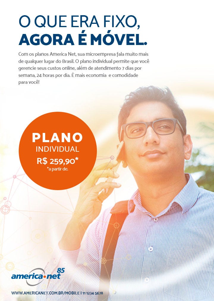America Net - Lançamento Plano móvel - Nat Amarins - Portfólio - Medium
