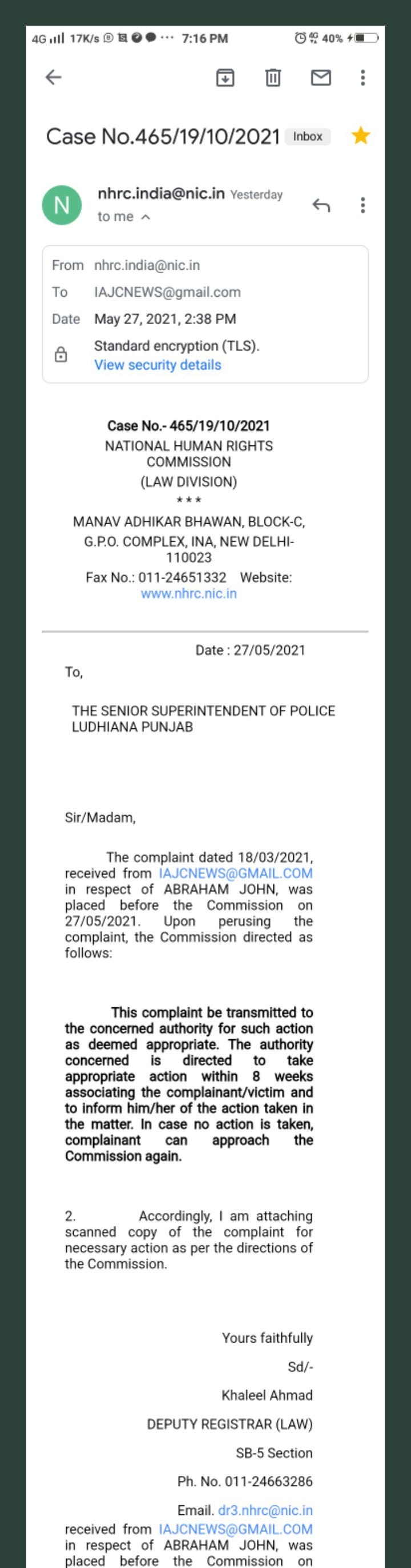 @India_NHRC @PMOIndia @HMOIndia PLEASE HELP ME. #UFC263 #ISIS #Lukaku # ...