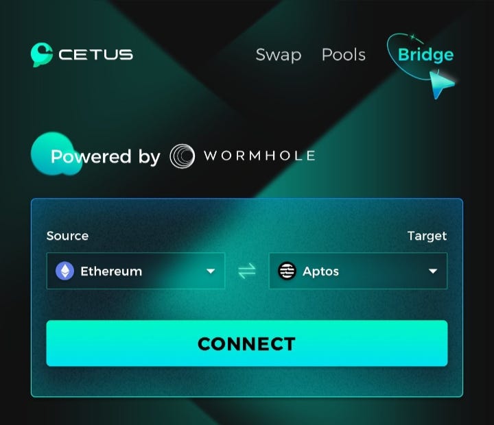 How to bridge & swap & add liqudity throw cetus protocol in wormhole First Pic link : swap 👇 ...