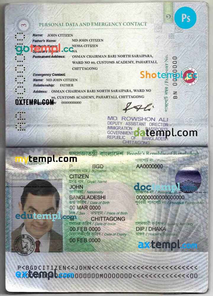 Bangladesh Passport Psd Download Template 20132019 By Intempl Passports Medium