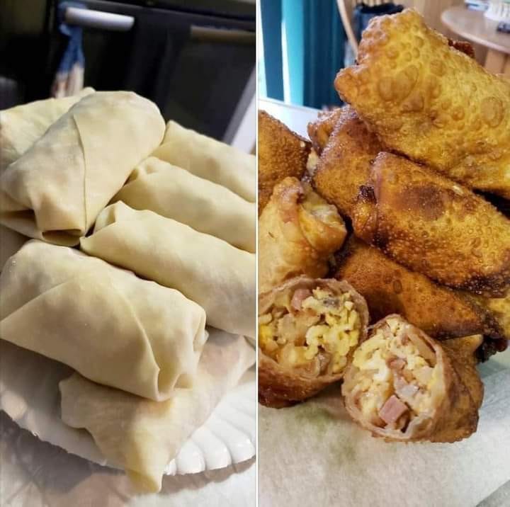 Breakfast Egg Rolls: Ingredients: - Hashbrowns or fried potatoes ...