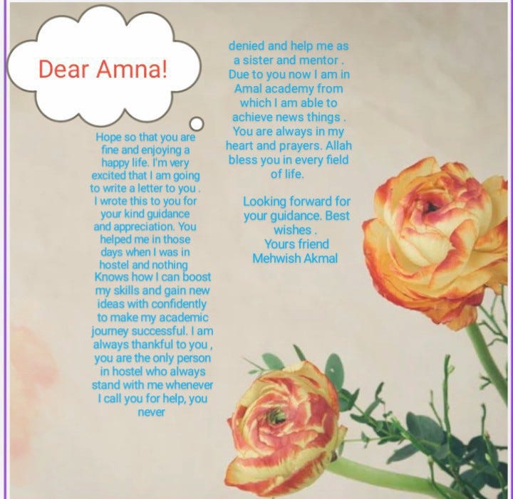 A gift overdue:. Thanks Amal team to realize me to have… | by Mehwish ...