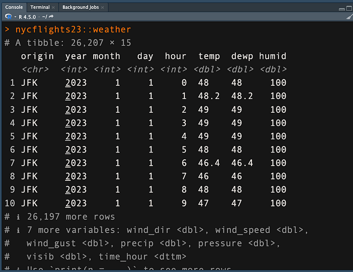 The nycflight23 package— An Updated Dataset for R programming | by Pierre DeBois | CodeX | Medium