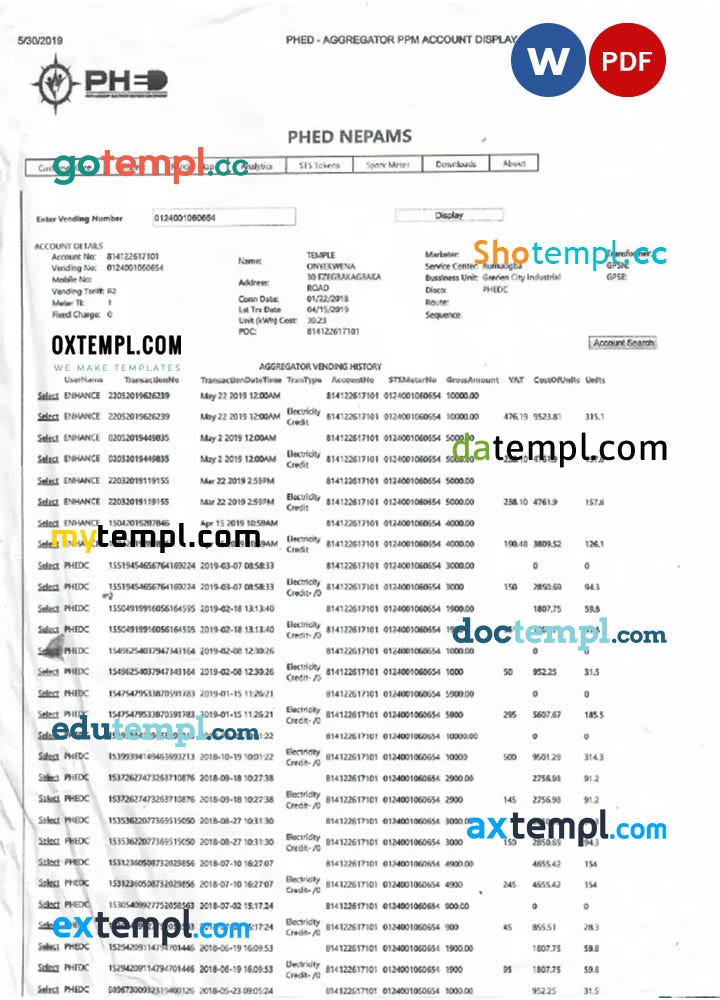 INDIA PHED utility bill, PDF and Word download template | by Intemplintempl | Apr, 2024 | Medium