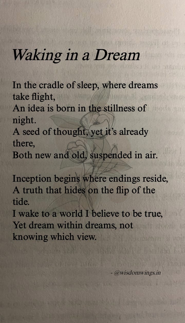 Poem: Waking in a Dream - Wisdom Wings 🕊️ - Medium