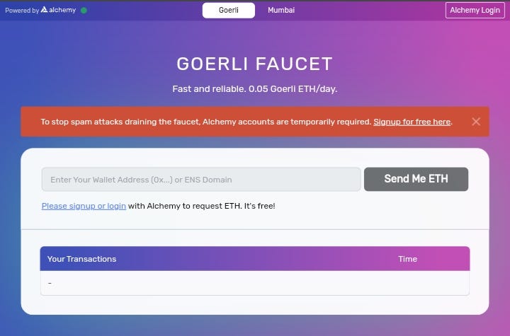 REDESIGN AND CASE STUDY OF ALCHEMY GOERLI FAUCET. | by P Mehra | Medium