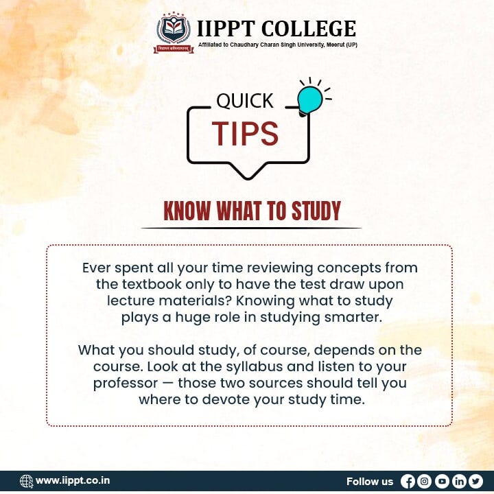 Quick Tips for Academic Excellence. At IIPPT College, Greater Noida, we ...