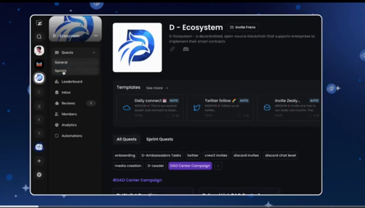 D - Ecosystem DAO Center Campaign is now live on Zealy! 💥 - Sunrise Venture Capital - Medium
