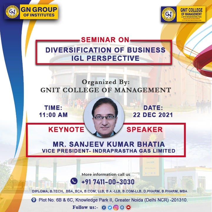 GNIT COLLEGE OF MANAGEMENT Organized Seminar on Diversification of ...