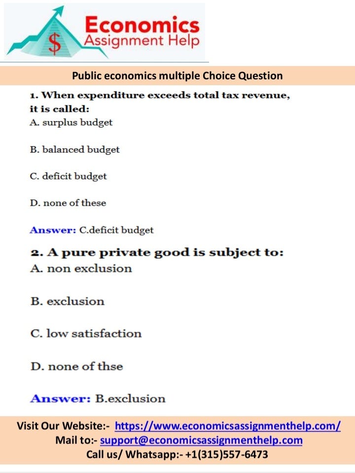 Public Economics Multiple Choice Question We Get It At Times Those Public Economics Multiple Choice Question We Get It At Times Those