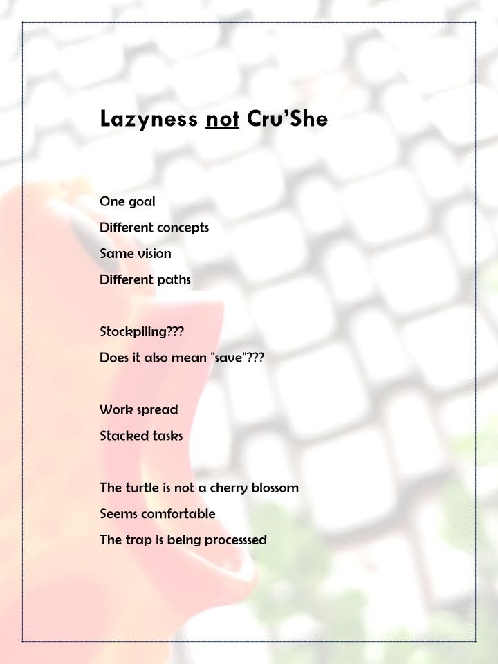 Lazyness NOT Cru’She - Egidia Magrisa Algata - Medium