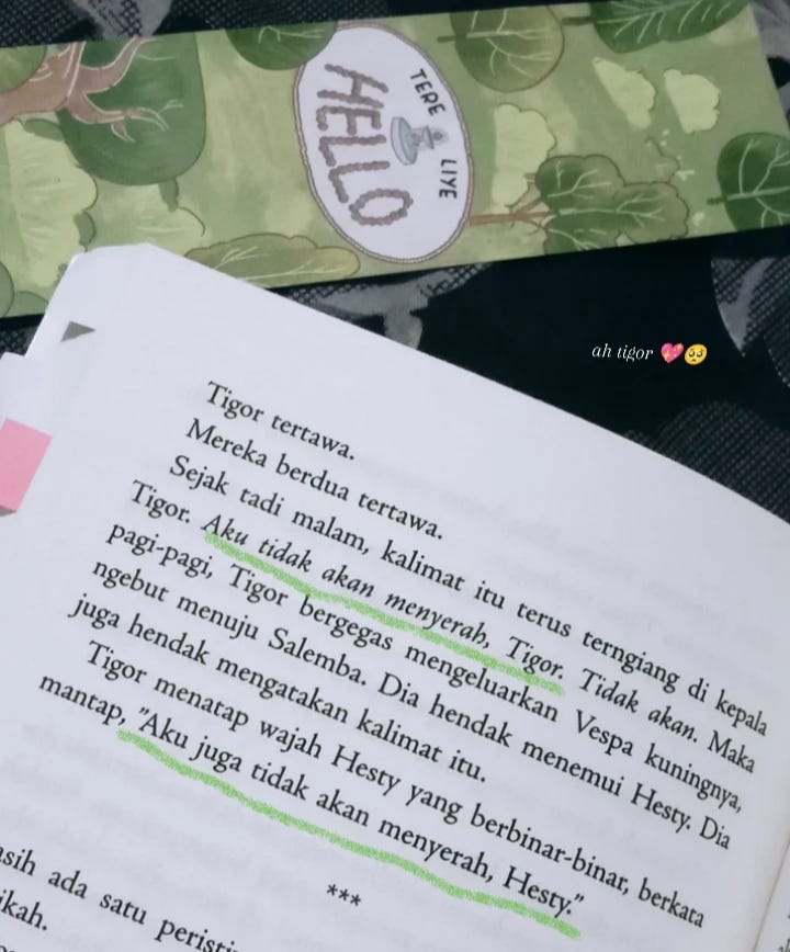 Hello - Tere Liye. Aku tidak akan menyerah, Tigor.. | by Fatmawati | Medium
