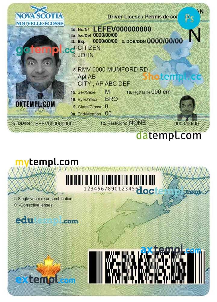 Canada Nova Scotia driving license template in PSD format | by Doctempl | Medium