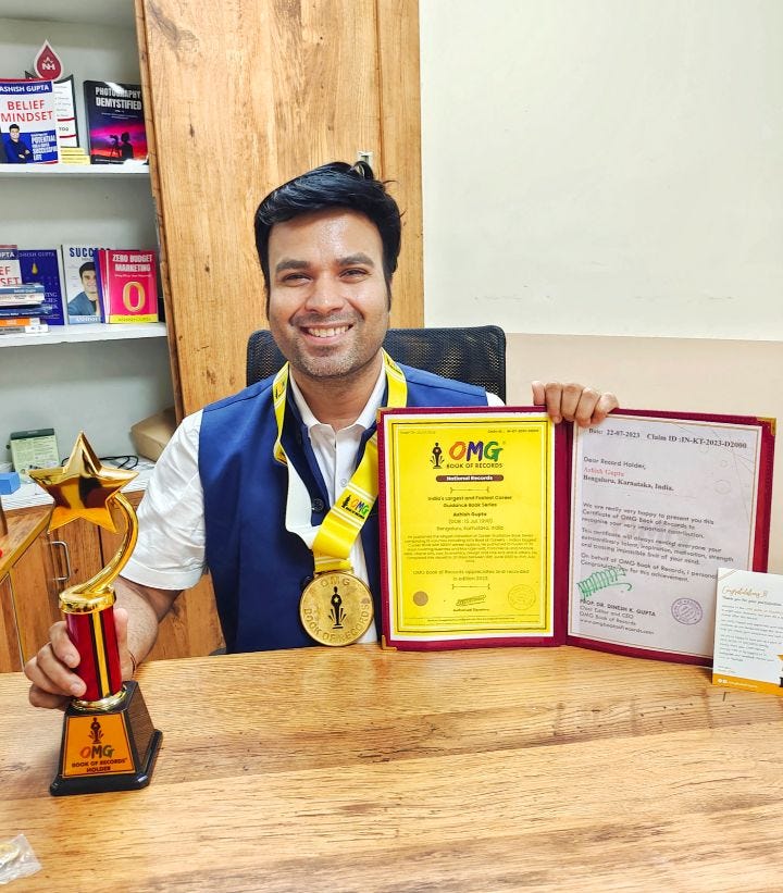 Ashish Gupta Sets National Record with 13 Career Guidance Books in a ...