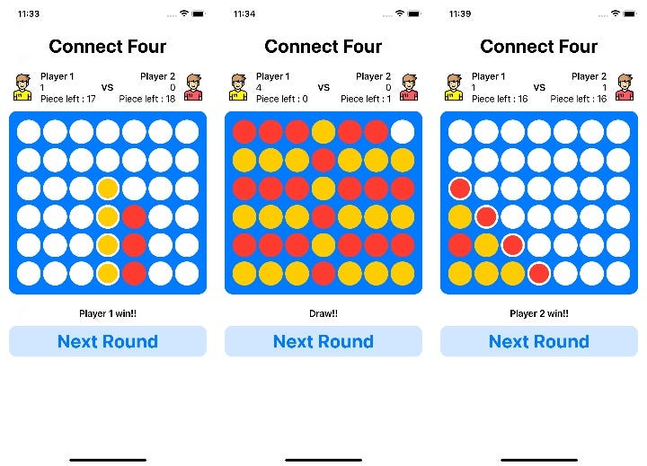 Connect 4 Game on iOS (四子棋). Connect 4 Game made by SwiftUI | by 許漢強 | 海大 SwiftUI iOS / Flutter ...