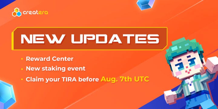 Createra Project Updates #5: Reward Center, Staking Event S2 ...