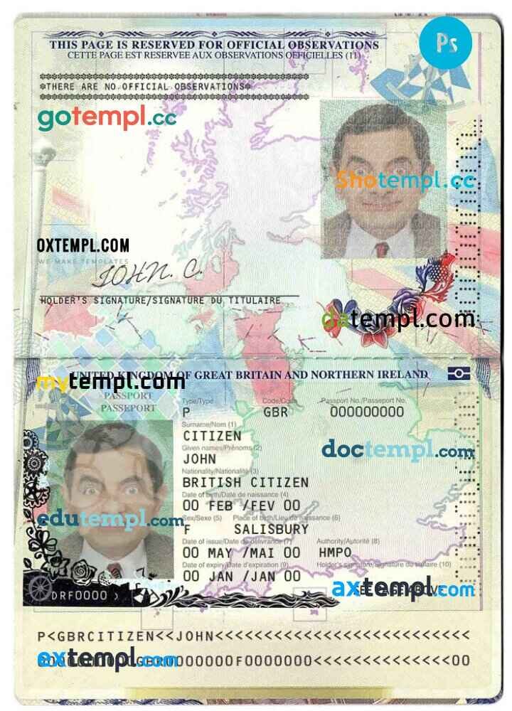 Uk Passport Sample I 4