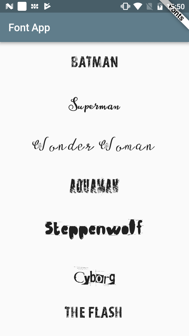 Flutter Custom Font app. Using fontFamily keyword to changing… | by Vignesh Prakash | Medium