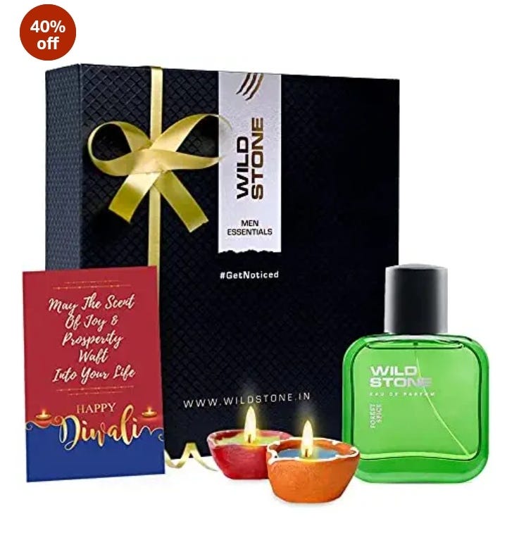 Wild Stone Diwali Gift Hamper- Forest Spice Perfume 100ml with 2 Diya ...