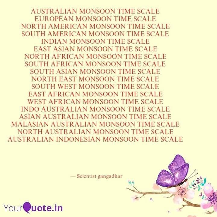 global monsoons time scales were invented by me in 1991 for all regions ...