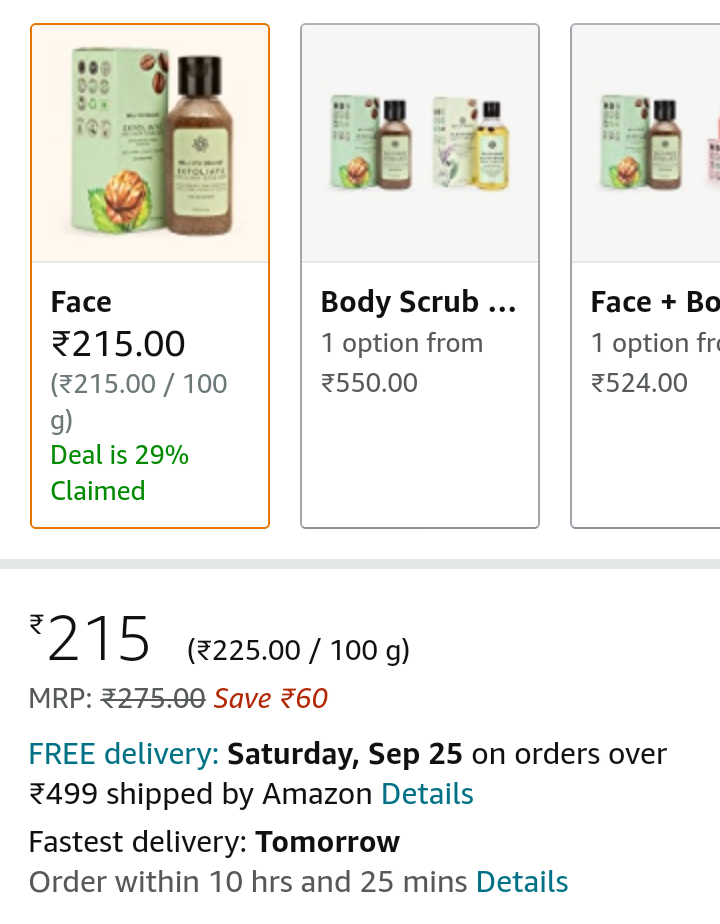 Exfoliate in just Rs 215/- Increase your face brightness and your body ...