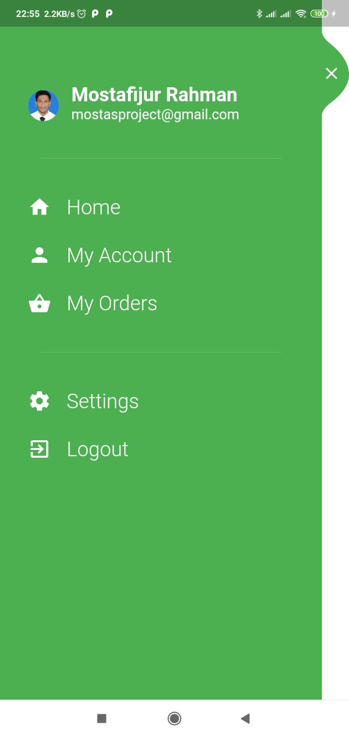 Custom Sidebar And Navigation Drawer In Flutter By Mostafijur Rahman