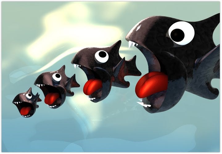 Big Fish vs Small Fish. thought 100 | by Sterling Cobb | Two Minutes of ...