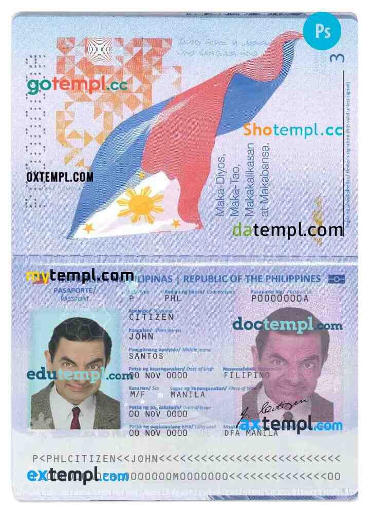 Philippines passport template in PSD format, fully editable | by Doctempl | Medium
