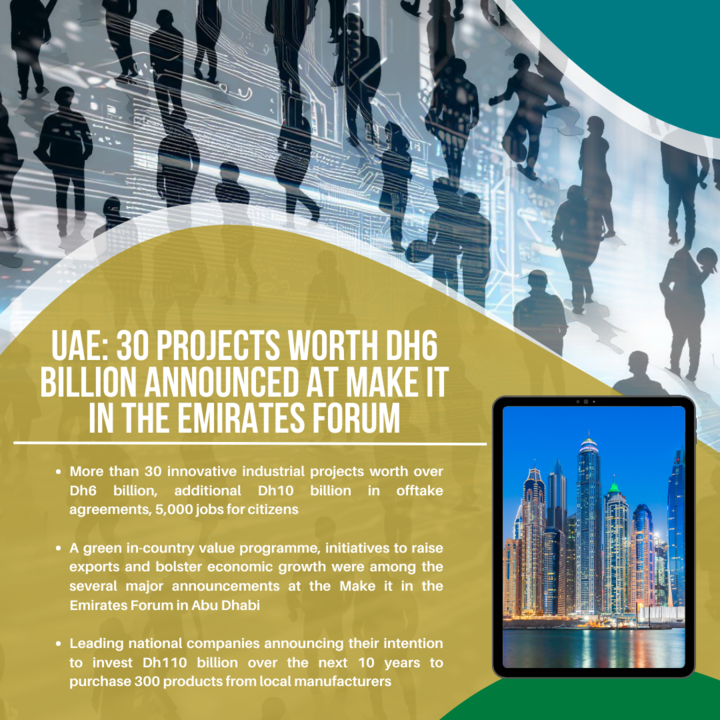 UAE’s Leading Companies to Invest Dh110 Billion in Local Manufacturers ...